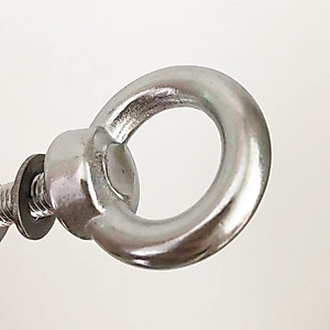 HYXXYY Stainless Steel Eye Bolt, 2pack M8 Shoulder Eye Bolts 5/16" X 3.15"with Nuts and Washer Thread Lifting Ring Eyebolt