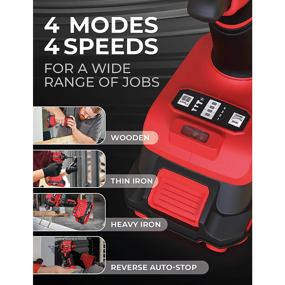 Impact Driver，2500 In-lbs，1/4" Hex Chuck，High Torque 3200 RPM,Impact Drill With A 15C 21V 2.0Ah Li-Ion Battery,Fast Charger，Brushless Motor，Suitable for Domestic And Construction Site Work