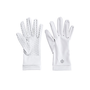 Coolibar UPF 50+ Unisex Sawyer UV Sun Gloves - Sun Protective (Small- White)