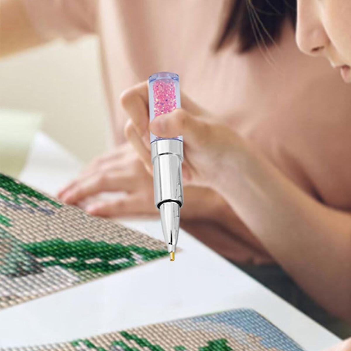 SEWACC 2pcs Diamond Embroidery Pen Rhinestone Picker Tool Diamond Dotting Pen Nail Pen for Diamond Rhinestone Painting Tool