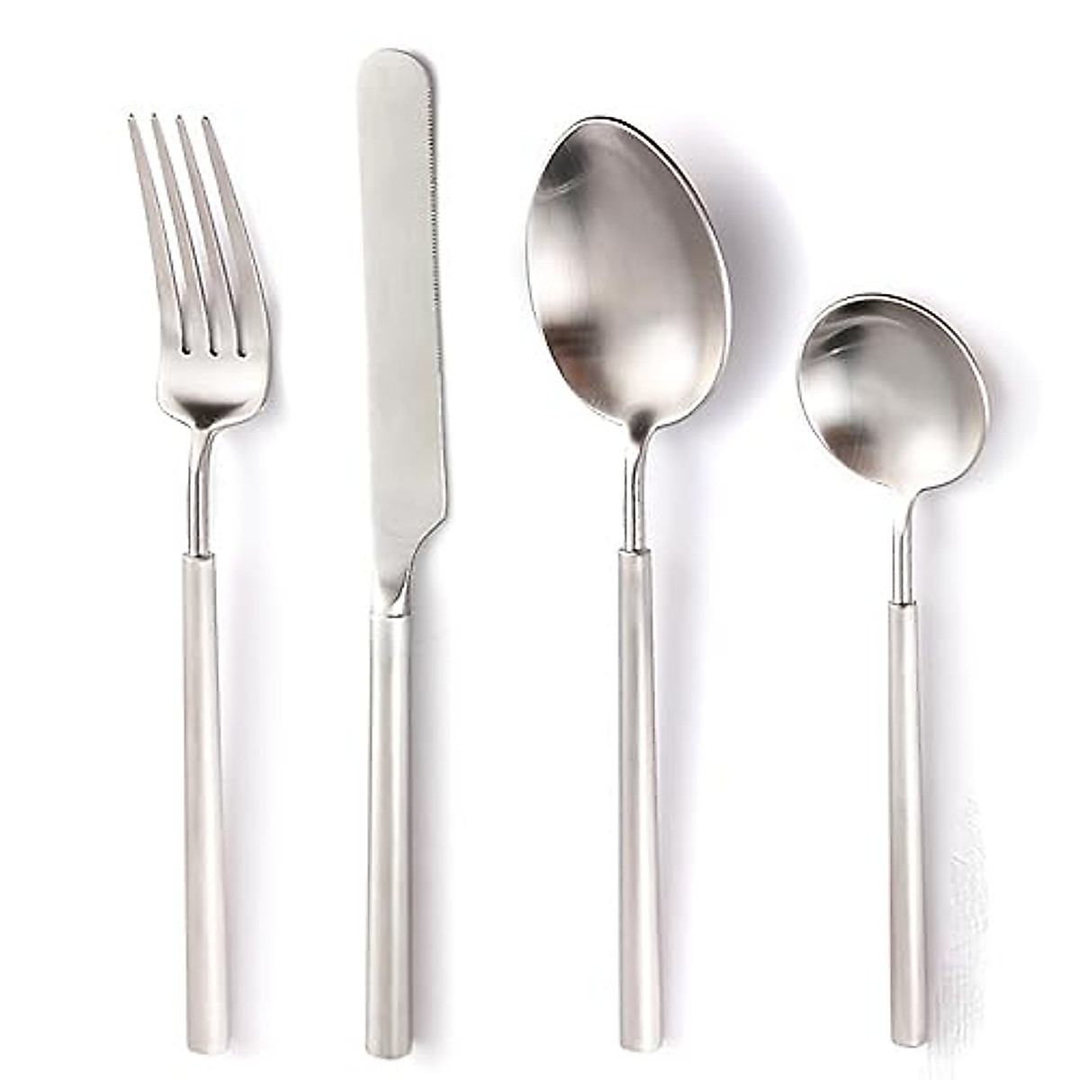 Unique Silverware Set 8/10 Stainless Steel Flatware Gold Cutlery Tableware Utensil Set Knives Forks Spoons,Mirror Polished Dinnerware Sets for Party Kitchen Small business 24-piece for 6
