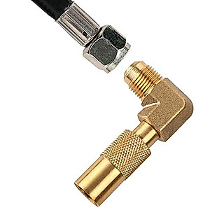 Solimeta Propane Elbow Adapter with Extension Hose, 12FT Hose with Elbow Fitting, Propane Quick Connector Hose RV to Gas Grill