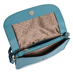 SADDLER Womens Leather Cross Body Purse Clutch Detachable Strap | Designer Sling Bag For Ladies - Teal