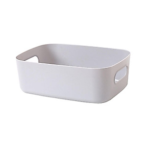 MagiDeal Desktop Storage Basket, Cosmetic Organizer with Handles, Cabinet Organizer Organizing Container for Cabinet Playroom Drawers Shelves Closet, S