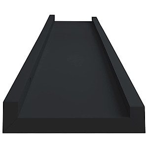 vidaXL Wall-Mounted Black Ledge Shelves, Set of 2, Lacquered MDF, Measuring 31.5"x3.5"x1.2", Suitable for Picture Frames and Decorations, Easy to Install