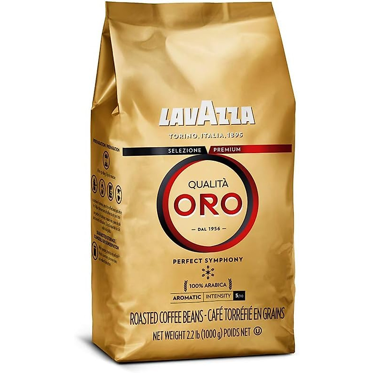 Lavazza QualitÃ Oro Whole Bean Blend, Medium Roast, 2.2 Pound (Pack of 1) ,100% Arabica, Central America & African highland origins, Fruity & Aromatic