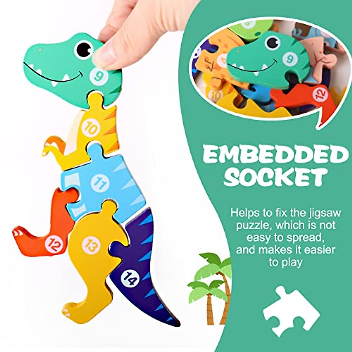 SHIERDU 6-Pack Wooden Animal Growth Puzzle Puzzles for Kids Ages 3-5 Montessori Toys for 3 4 5 Year Olds Gifts for 2-4 Year Old Boys Girls