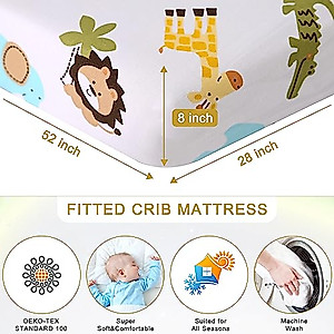 Wowelife Crib Bedding Set Safari, Premium 3-Piece Baby Bedding Set Brown, Baby Crib Bed Set, Breathable and Soft for Baby Boy and Girl