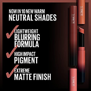 Maybelline Color Sensational Ultimatte Matte Lipstick, Non-Drying, Intense Color Pigment, More Mocha, Mid-Tone Mauve, 1 Count