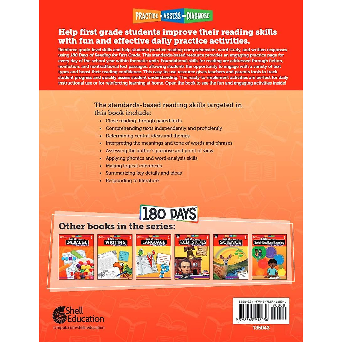 180 Days™: Includes Reading 2nd Edition, Writing, and Math for 1st Grade Practice Workbook for Classroom and Home, Cool and Fun Practice Created by Teachers (180 Days of Practice)