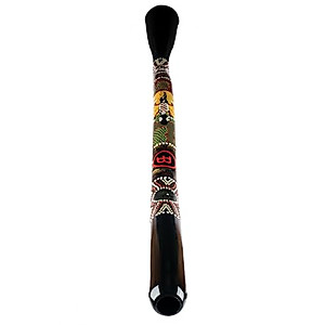 Meinl Percussion 51" Synthetic Didgeridoo, S-Shaped Body in Black with Hand Painted Native Design-NOT MADE IN CHINA-Creates Distinctive Australian Drone Note, 2-YEAR WARRANTY (SDDG2-BK)