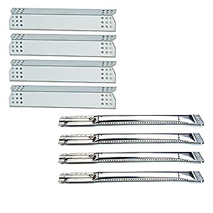 Direct Store Parts Kit DG256 Replacement for Master Forge 1010037 1010048 Nexgrill 720-0837C 720-0837E Gas Grill Repair Kit (4-Pack) Stainless Steel Burners & Heat Plates