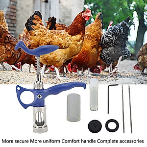 Jeanoko Livestock Syringe Chicken Pox Needle Type 136 5ml Syringe Stainless Steel Chicken Pox Vaccine Syringe Inoculator for Home Farm