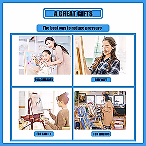 AOSGEDY 6 Pack Paint by Numbers for Adults Kids Beginner, Adult DIY Landscape Oil Painting for Home Wall Decor 12X16 Inch