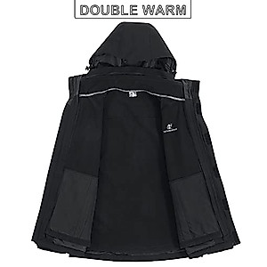 CAMELSPORTS Men’s Waterproof Ski Jacket Warm Winter Mountain Snow Coat 3 in 1 Windproof Hooded Raincoat