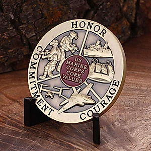 Marine Corps Core Values Challenge Coin - USMC Challenge Coin - Amazing US Marines Military Coin - Designed by Marines for Marines & Veterans!