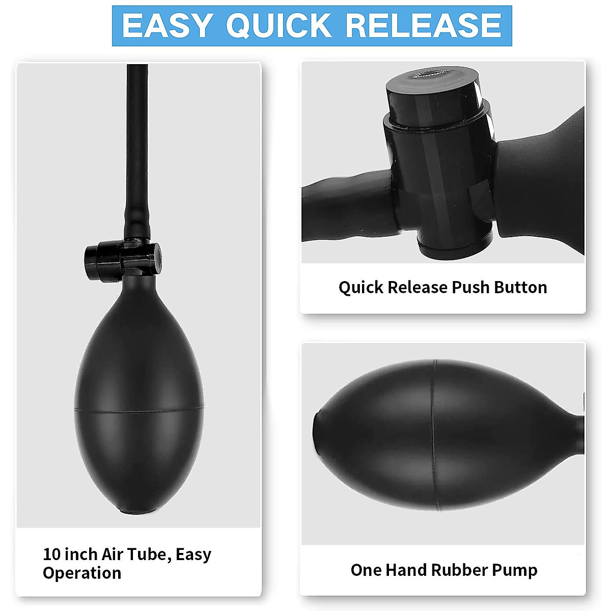 Bershaker Air Wedge Bag Kit,Air Wedge Bag Pump, 3 Pack Commercial Inflatable Air Wedge Pump Bag Tool, Professional Leveling Kit & Alignment Tool, Air Bag Tool for Variety of Jobs (3 PCS)