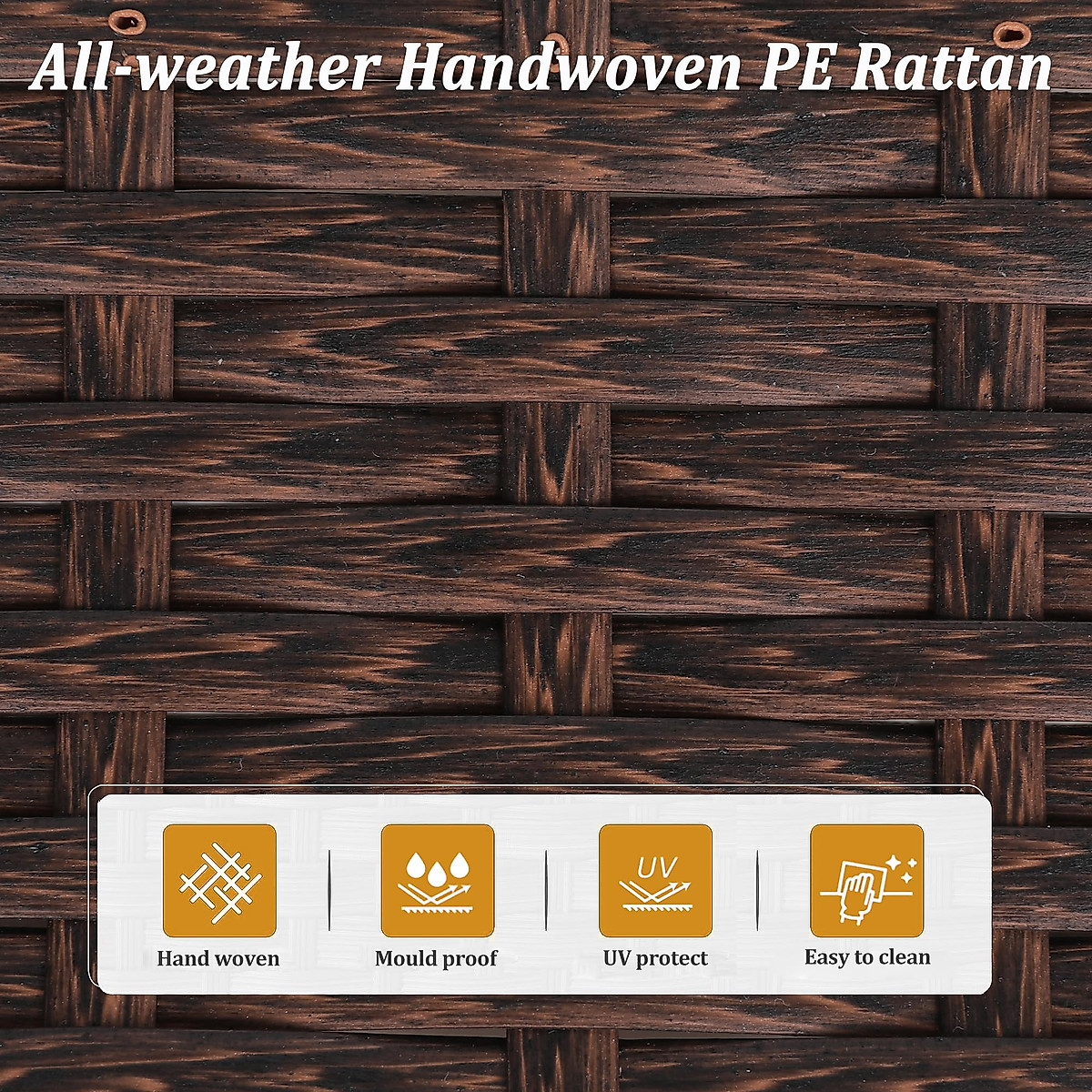 SUNVIVI OUTDOOR 7 Piece Patio Sectional Sofa Outdoor All Weather Brown PE Wicker Furniture Set, Paito Conversation Sofa Set with Glass Table, Removable Beige Cushions