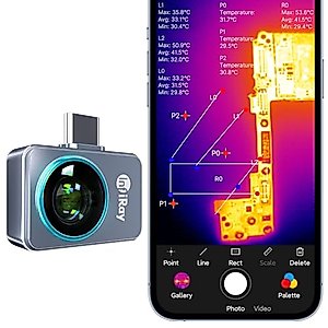 InfiRay P2 Pro Thermal Camera for Android, 256x192 IR High Resolution, 9g Smallest Thermal Imager with -4°F to 1112°F Temp Range, Video Recording Supported, Works for Smartphones and PC & Tablets