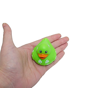 4E's Novelty 24 Pack St Patricks Day Rubber Ducks - 2 inch Shmrock Rubber Duckies Bulk - Saint Pattys Day Irish Gifts for Adults Kids Party Favors Accessories, Jeep Ducking