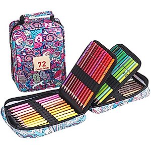 EUBUY 72 Colored Pencils Set, Oil-based Colored Pencils for Kids Adults Artists Beginners, Portable Wooden Oil Colored Pencils Set with Carry Bag for Drawing, Sketching, Coloring Books, Arts Supplies