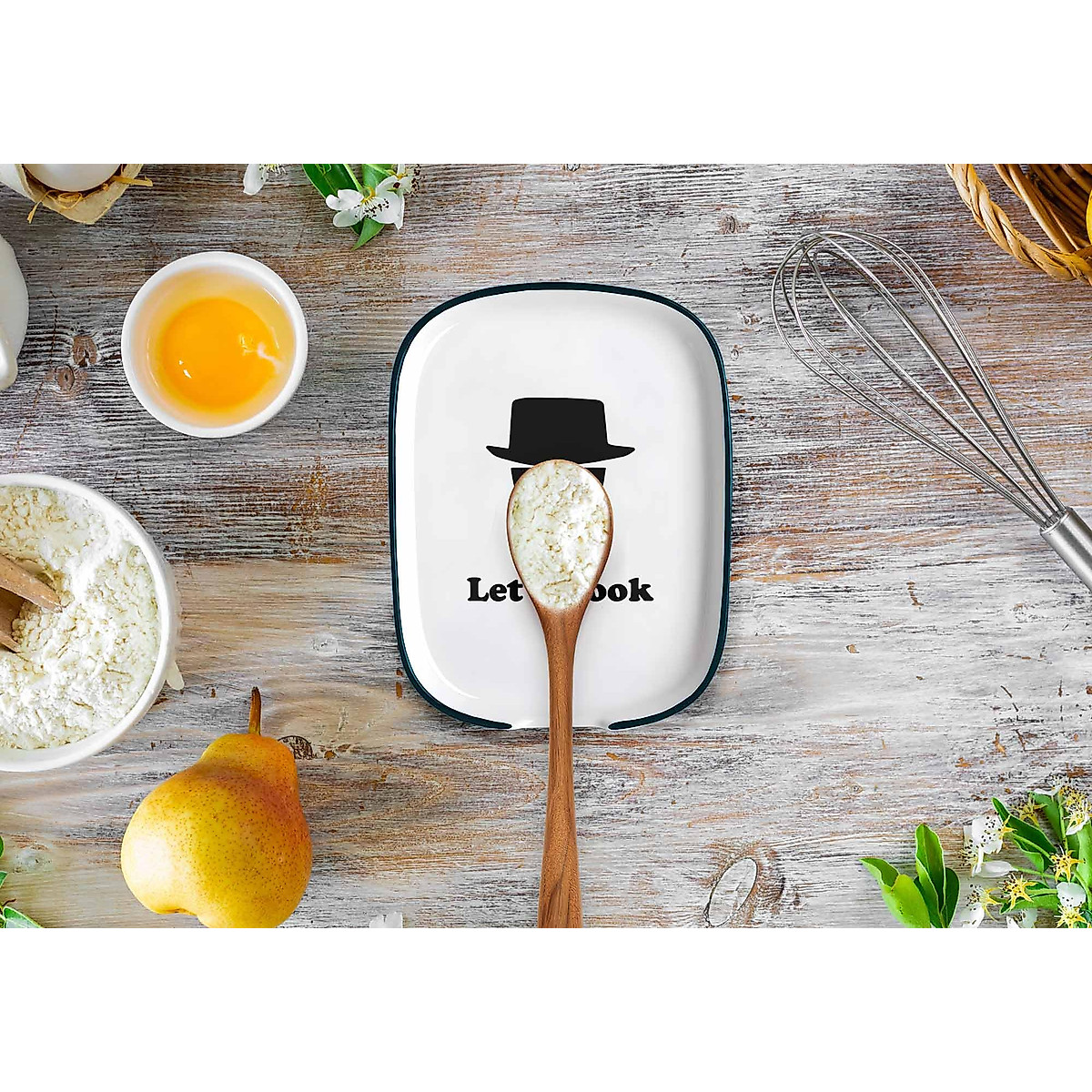 Walter Breaking Bad Spoon Rest Let's Cook, Big Funny Ceramic Spoon Rest, Cute Kitchen Accessory, Stove Top Spoon Holder,Cute House Warming Gifts