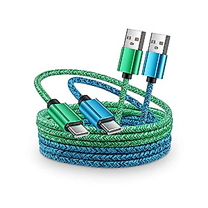 2Pack 6ft USB to USB C Cable for Google Pixel 7 Pro 7 6a 6 Pro 5 5a 4a XL 4XL 3a 3, Type C Fast Charging Braided Cord for Samsung Galaxy S23 S22 Ultra S21 Fe S20 S10 S9, Android Phone Charger Wire