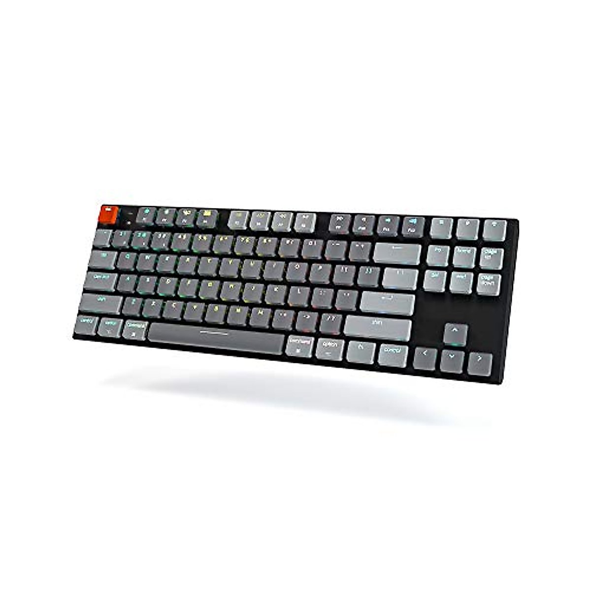 Keychron K13 87 Key Ultra-Slim Wireless Bluetooth/USB Wired TKL Tenkeyless Mechanical Gaming Keyboard, RGB LED Backlit Low Profile Blue Switches for Mac Windows, N-Key Rollover, Version 5