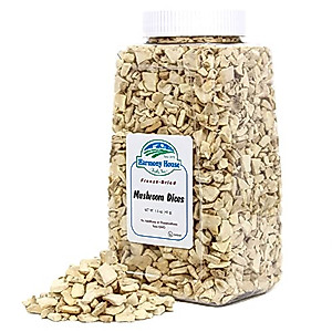 Harmony House Foods Freeze-Dried Mushroom Dices (1.5 oz, Quart Size Jar)