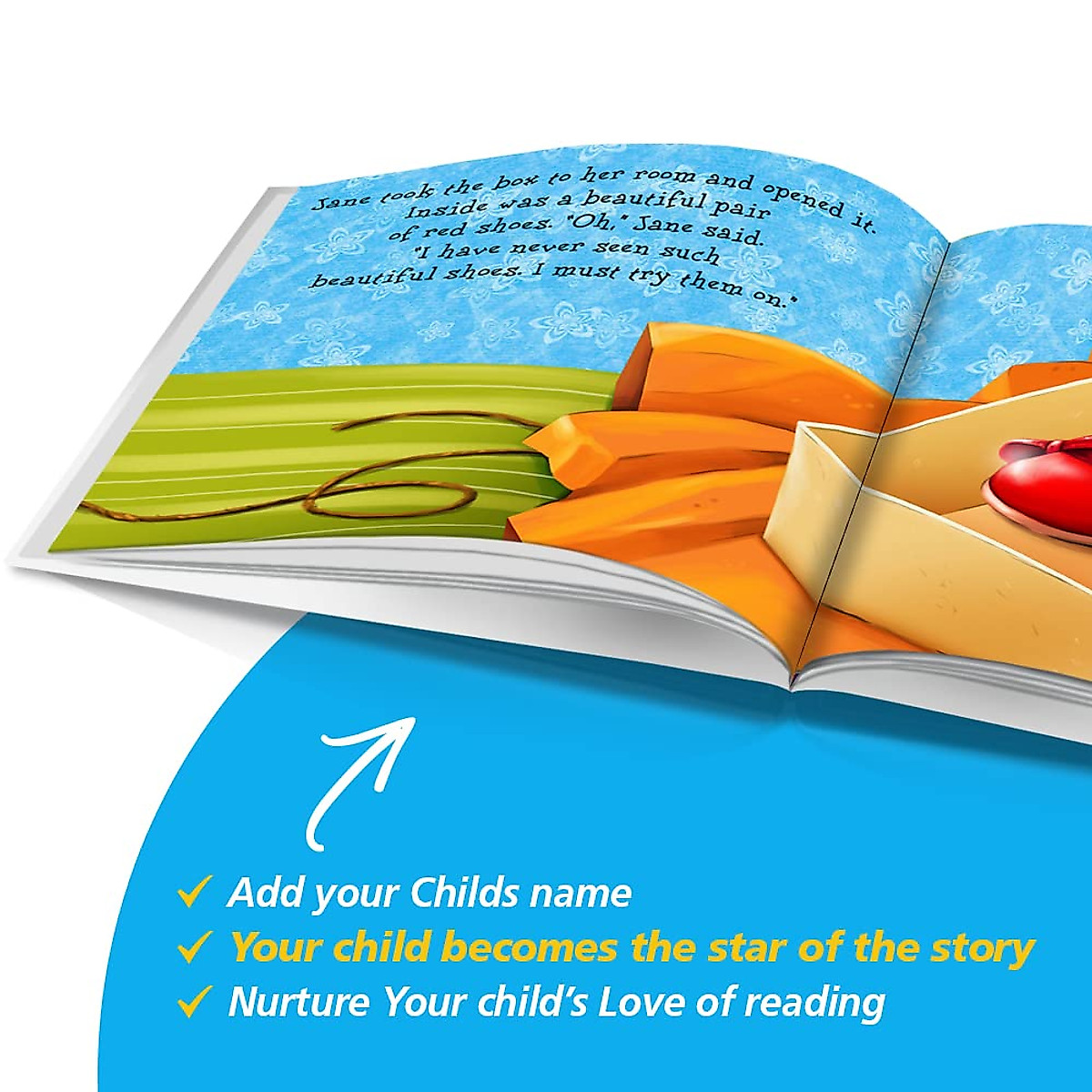 Personalized Story Book by Dinkleboo The Magic Shoes Girls 0 to 8 Years Old - Story About Your Daughter’s Magical Adventure - Soft Cover -Smooth, Glossy Finish (8"x 8")