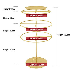 Simple Commercial Grade Clothing Modern Garment Rack, Lingerie store shelf golden display rack, Floor stand round 3-layer rotatable Nakajima bra panty rack, For hanging underwear, panties, scarves