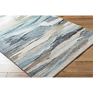 Mark&Day Area Rugs, 5x7 Bennington Modern Aqua Area Rug, Blue Grey Brown Carpet for Living Room, Bedroom or Kitchen (5'3" x 7')