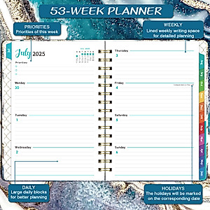 2023 Planner - Weekly Monthly Planner 2023 , January - December 2023, 6.4"x 8.5" Planner with Elastic Closure, Inner Pocket, Coated Tabs