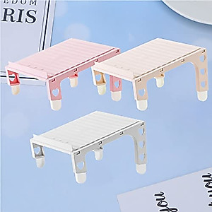 Alipis Sandals Kids Shop Shoes Double-Layer Sneakers Organizer High for Low Bracket Liftable Plastic Footwear Saving Pink+Blue+Beige Rack Shoe Simple Space-Saving Heel Organizing