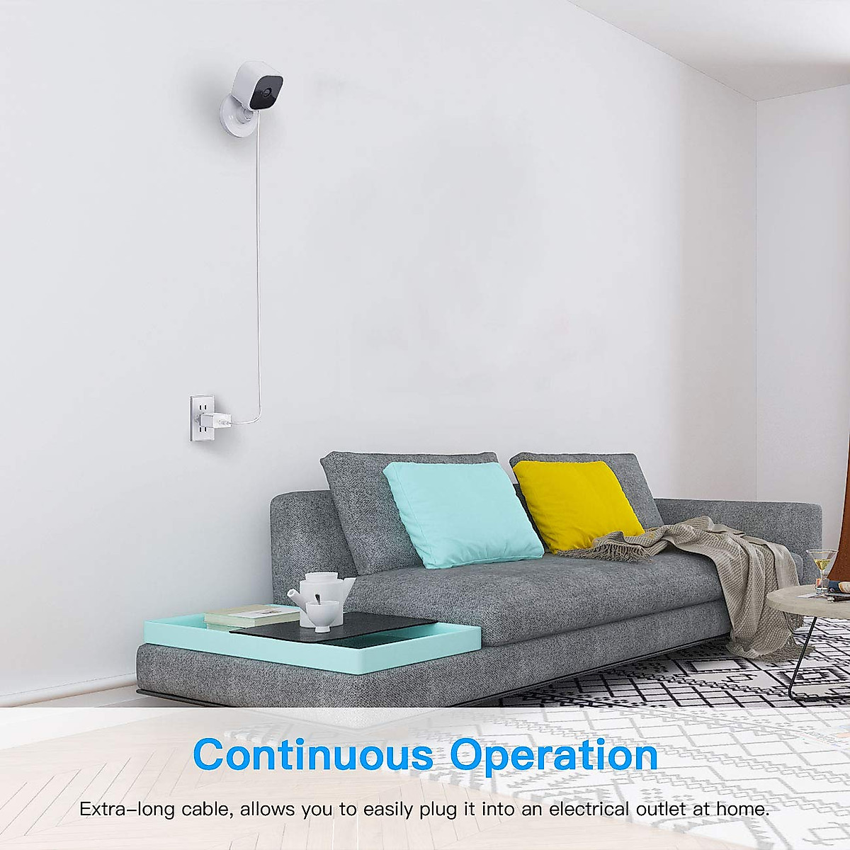 Koroao 20ft/6m USB Charging Cbale for Blink Mini, Power Supply Extension Charger Cable Comepatible with Blink Mini Indoor Plug-in Camera for Continuous Faster Charging