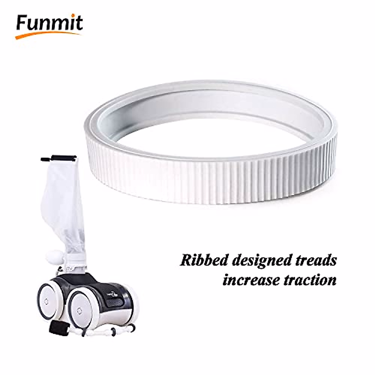 Funmit Upgraded Rubber Tire with Treads LLC1 Tire and 360007 Tire Replacement for Pentair Legend Pool Cleaner Wheel Rubber Tires Automatic Pool and Spa Cleaner (4 Pack)