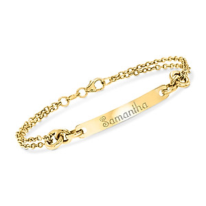 Ross-Simons Name - Italian 14kt Yellow Gold Id Bracelet. 8 inches