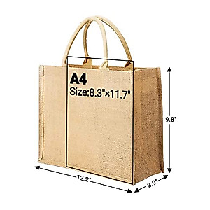 Segarty Tote Bags, 6 Pack Small Burlap Jute Reusable Canvas Gift Favors Bag with handles Blank Totes Bulk for Bridesmaid Wedding, Women Market Grocery Shopping, Bachelorette Party, Beach Trip, DIY