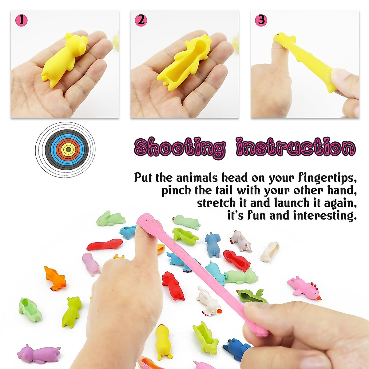 30 Pcs Slingshot Animals Finger Toys, Catapult Toys as Fun as Slingshot Chicken, Cute Shapes, More Colors, Great for Flying Games and Party Favors.