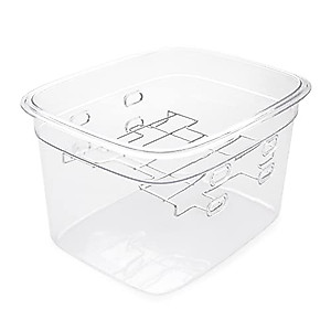 EVERIE Versatile 12-Quart Sous Vide Container with Built-in Rack and Collapsible Silicone Lid and Container Sleeve Compatible with All Sous Vide Cookers, KIT-1202-TYGJ