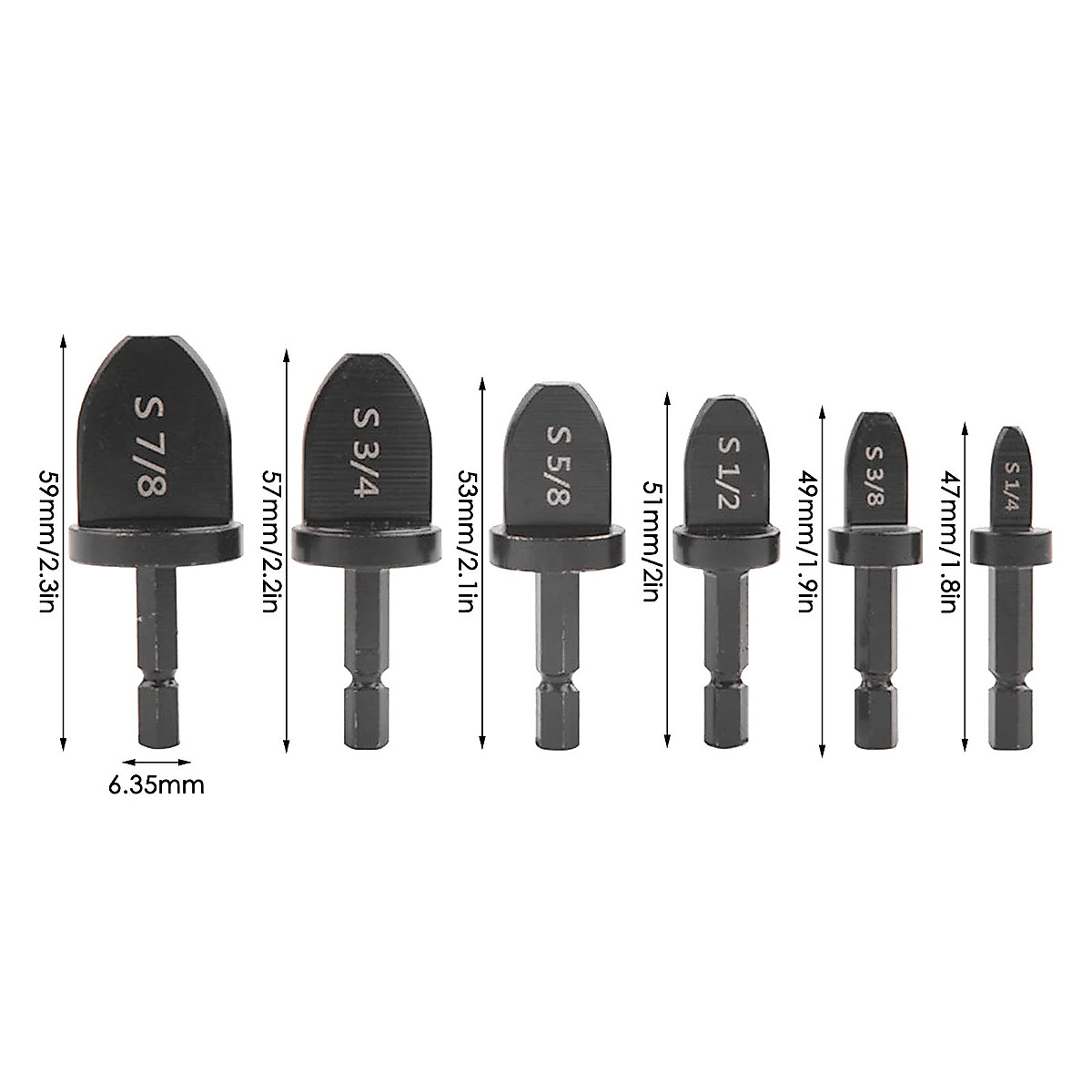 6Pcs Hex Handle Swaging Tool Drill Bit Set, Copper Pipe Flaring Tools, Air Conditioner Tube Expander, Professional Round Handle Tube Swage Repairing Set with 1/4, 3/8, 1/2, 5/8, 3/4 Bits