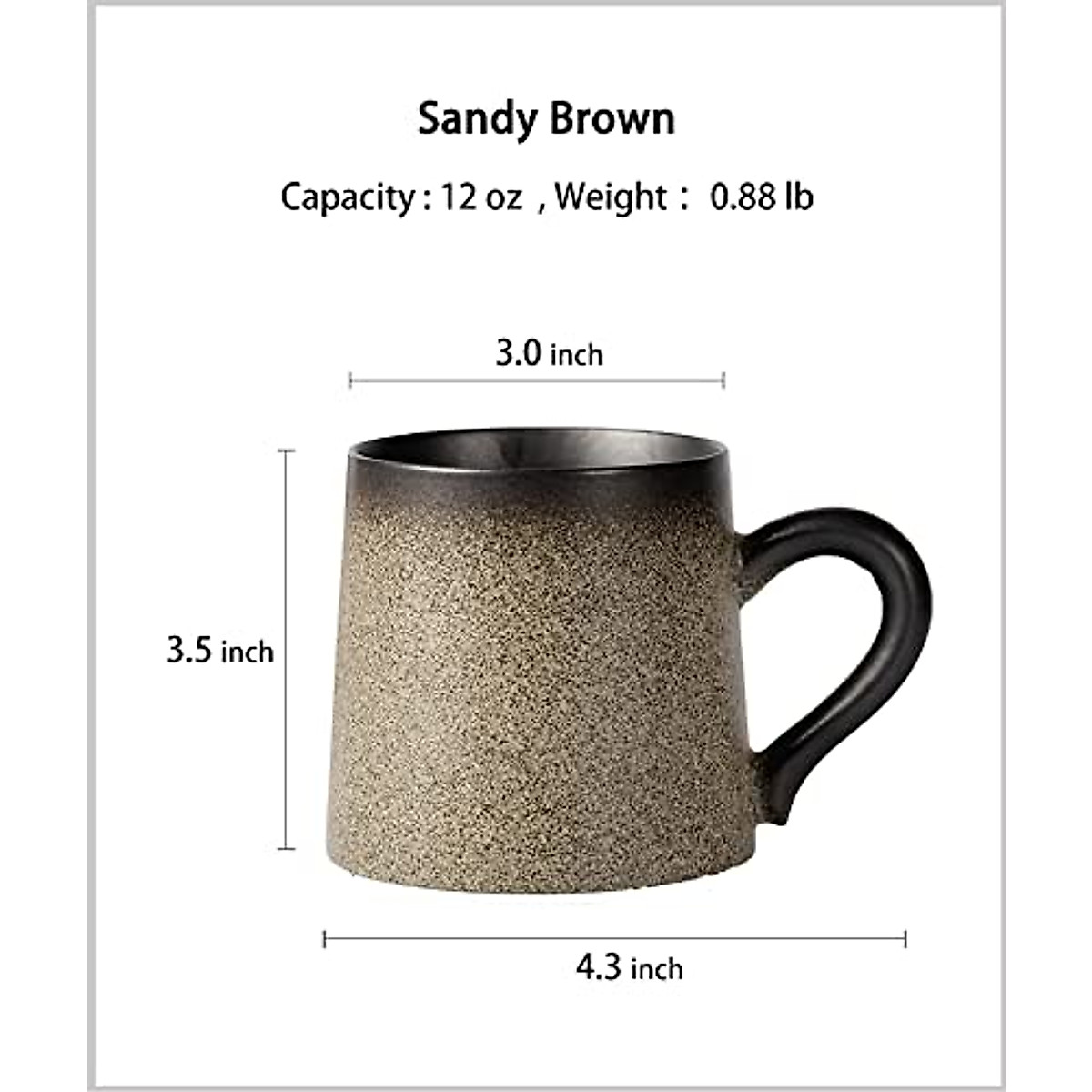 SHANYANTAOCI Chinese style Ceramic Coffee Cup，12 oz Coffee Mug Ceramic Cup Frosted and Matte, Unique Tea Mug for Home and Office, Modern Drinking Cup Water, Original Gifts for Birthday and Christmas