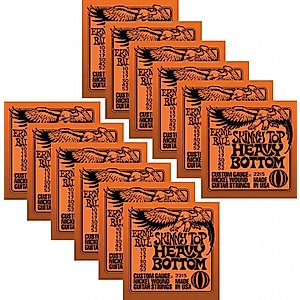 Bulk 12 Sets, Ernie Ball, Electric Guitar Strings, Nickel Wound, Skinny Top Heavy Bottom Gauge (10-52)