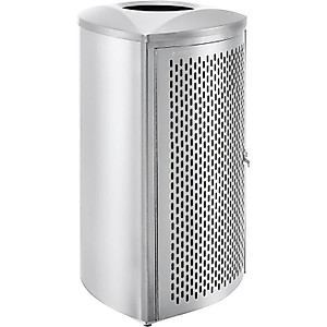 Global Industrial Triangular Trash Can, 18-1/2 Gallon, Brushed Stainless Steel