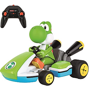 Carrera RC 370162108X Official Licensed Mario Kart Yoshi Race Kart 1:16 Scale 2.4 GHz Splash Proof Remote Control Car Vehicle with Sound and Body Tilting Action - Kid Toys