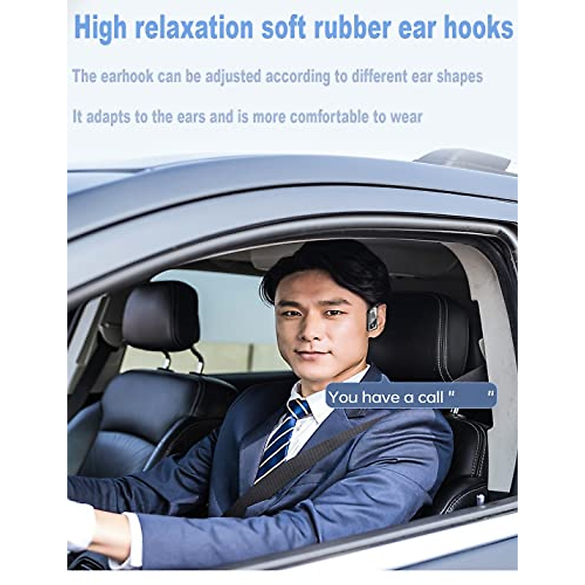 KEMBO B01 Wireless Earbuds Earhooks AI Intelligent Noise Cancelling Earbuds Built-in Mic Waterproof Bluetooth Headphone Touch Control High Sound Quality Over-Earbuds for Android iPhone Apple Samsung