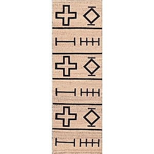 nuLOOM Hand Loomed Natural Fiber Barry Runner Rug, 2' 6" x 6', Natural