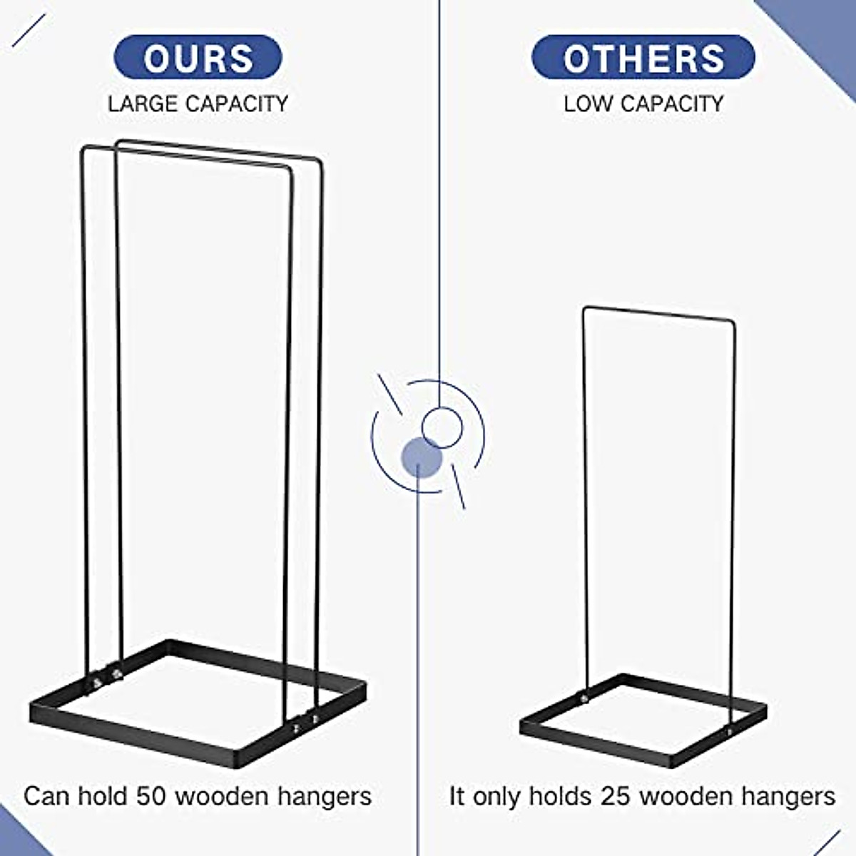 Metal Hanger Storage Organizer Clothes Hanger Holder Portable Hanger Organizer Stacker Sturdy Hanger Storage Rack Coat Clothes Stand Hanger Kids Adult Hanger Caddy for Closet Laundry Room (Black)