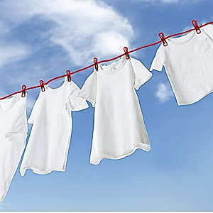 Sihuuu Portable Travel Clothesline Adjustable Elastic Travel Camping Retractable Clothes line with 12 PCS Clips for Travel Outdoor Indoor(Red)