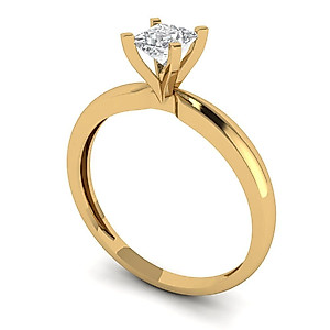 Clara Pucci 0.50 ct Princess Cut Solitaire Genuine Moissanite Wedding Bridal Designer Anniversary Engagement Ring in 14k Yellow Gold